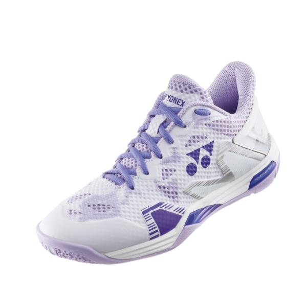 ■カラー：W/PU ( ホワイト/パープル )■サイズ：22.0cm-25.5cm■素材：アッパー / 合成繊維ミッドソール / 合成樹脂アウトソール / ゴム底■原産国：ベトナム検索ワード：バドミントン バトミントン シューズ