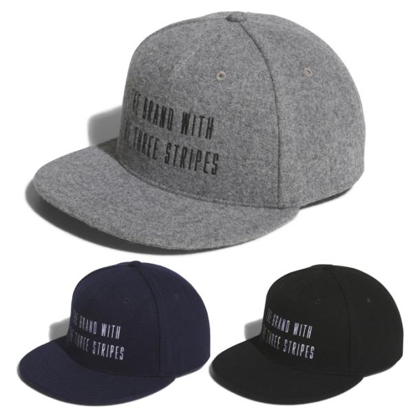 保温性のあるウール混の素材を使用したフラットビルキャップ。カジュアルなデザインながらAEROREADYスウェットバンドを装備し、機能も考慮したモデル。■カラー：カレッジネイビー ( IS6579 )コアヘザー ( IM6384 )ブラック ...