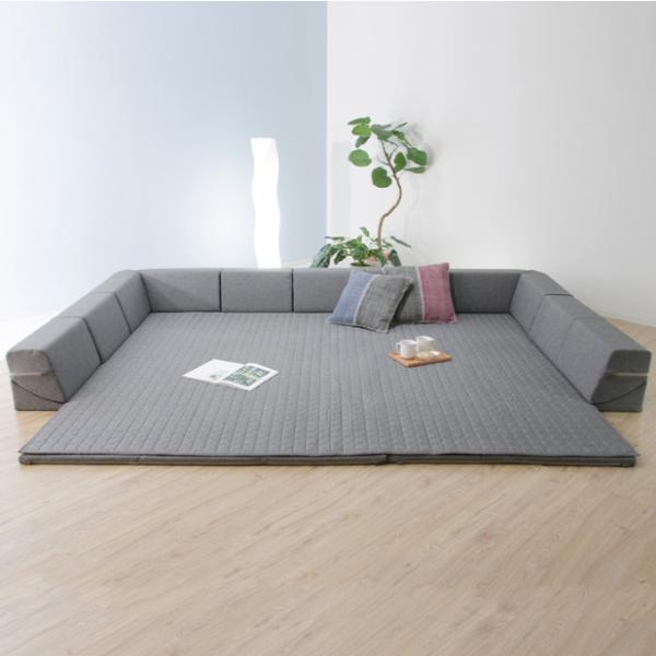 お手入れ簡単な機能性背もたれ付きラグマット■カラー：625GRY ( グレー )、626BL ( ネイビー )■サイズ：＜カバー/ラグ装着時＞ラグサイズ：幅/240 × 奥行/190 × 厚み/4.5cm全体サイズ：幅/338 × 奥行/2...