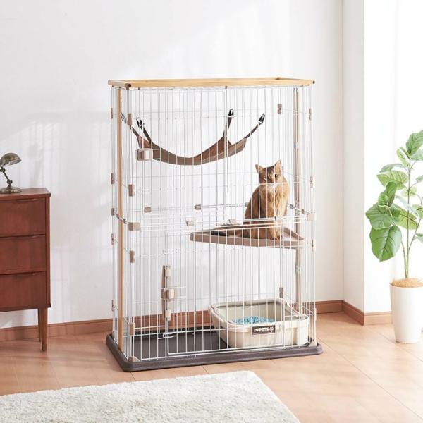 ナチュラルな木のぬくもり！■サイズ：W895×D570×H1202mm※製品によって仕上りサイズに多少の誤差がありますのでご了承下さい。■耐荷重：〜6kg■セット内容：サークル本体、底トレー、ハンモック1枚、ハンガーベット1枚■素材：フェン...