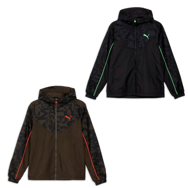 トレーニング時にオススメなウーブンジャケットです英字のグラフィックにさりげなくPUMAの文字を配置したデザイン。アジア人のスタイルに合わせて設計されているので、体にしっかりとフィットした快適な着心地を提供します。■カラー：01BK ( PU...