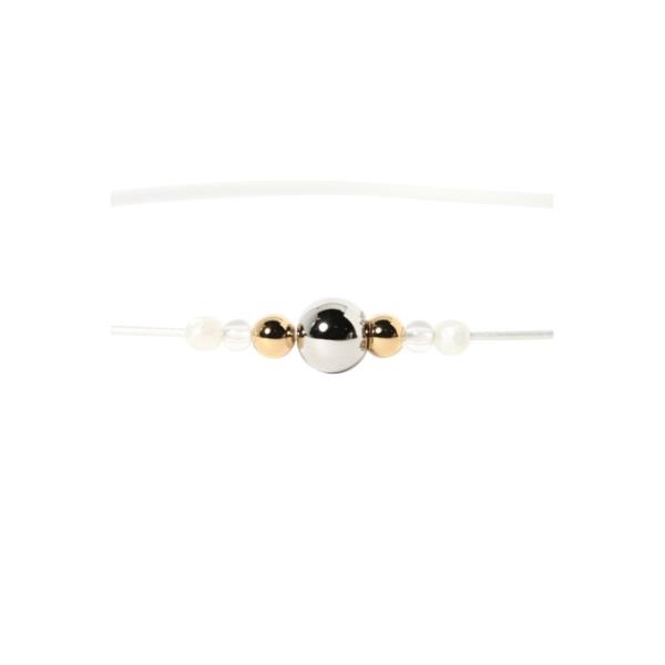 羽生結弦選手 愛用のネックレス。■カラー：SV/GD ( シルバー/ゴールド ) ■サイズ：50cm■素材：本体:ステンレス、ナイロン球パーツ:アクリル、ステンレス留め具:ステンレス、磁石、ウレタン■原産国：中国検索ワード：健康グッズ ネッ...