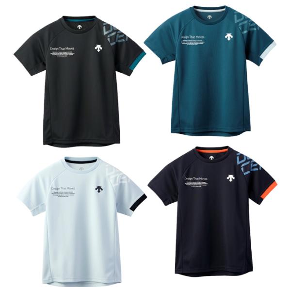 腕の振り上げ動作を意識したラグランスリーブを採用しています。肩部分にDESCENTEグラフィックを配置した半袖バレーボールシャツです。袖先の配色がデザインポイントです。■カラー：BK0(ブラック)、GR00(グリーン)、NV00(ネイビー)...