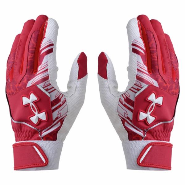 ■カラー：600(Red)■サイズ：SM、MD、LG■着用感：レギュラーフィット■素材：合成皮革、ポリエステル、ポリウレタン■原産国：インドネシア■特徴：ウォッシャブル対応　馴染みの良い合成皮革を採用したバッティンググローブ立体成型/手の構...