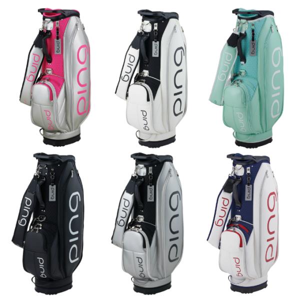 本格派な形状と大きなpingロゴ使いでスポーティーに仕上げたキャディバッグ■カラー：WH ( ホワイト )BK ( ブラック )SV ( シルバー )SV/PK ( シルバー・ピンク )MINT ( ミント )TRICO ( トリコ )■サ...
