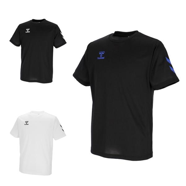 hummelロゴワンポイントTシャツ。■カラー：90、90669、10■サイズ：S、M、L、O、XO■素材：ポリエステル100%■原産国：中国検索ワード：スポーツウェア トレーニングウェア 半そで 機能Tシャツ