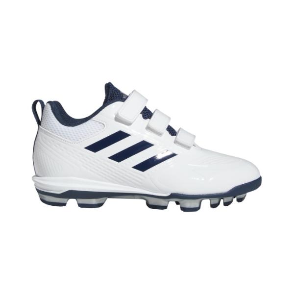 面ファスナーストラップ付きの快適なベースボールスパイク。■カラー：GV9376 フットウェアホワイト / チームネイビーブルー / シルバーメタリック■サイズ：20.0cm、21.0cm、21.5cm、22.0cm、22.5cm、23.0c...