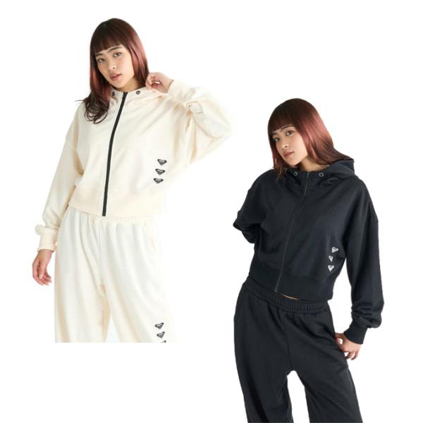 ショート丈のワイドシルエットZIP UPパーカー。軽めの裏毛を使用しているので、乾きやすいのが特徴です。ボディには刺繍のROXYマークを縦に３つ並べてアクセントをプラス。フード口のロゴアイレットもポイントで、裾と袖口をリブで仕上げました。同...