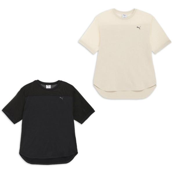 パワーメッシュとストレッチジャージ素材を掛け合わせた暑さ対策ばっちりな長めのTシャツ。程よくお尻が隠れるほどの丈感とラウンドテールでバックシルエットも美しく。パワーメッシュの透け感と、お気に入りのスポーツブラをおしゃれに組み合わせて、ワーク...