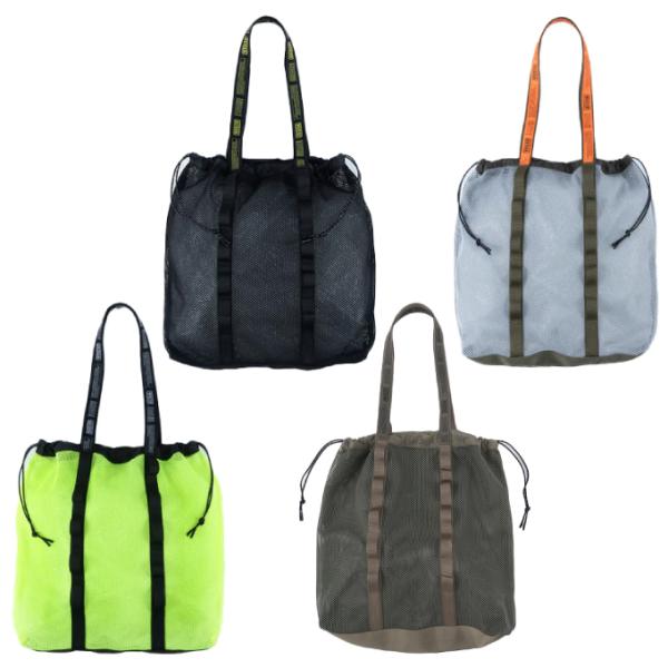 厚手でしなやかな素材感のメッシュを使用した定番生地のシリーズシリーズ定番のトートバッグ。デイリーに便利なサイズ。口前は荷物のこぼれ落ちを防ぐ巾着タイプ。2025はWEEKEND(ER)オリジナル色のオリーブカラーを追加。■カラー：YELLO...