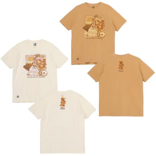 キュートなバックプリントにも注目、パンケーキ作りをしてるブービーを描いたグラフィックTシャツ■カラー：Oak、White■サイズ(cm)：WM ( 着丈/58、肩幅/37、身幅/48、裄丈/35.5、袖丈/17 )WL ( 着丈/60、肩幅...