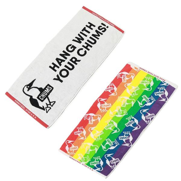 “CHUMS ＆ BOOBYシリーズ”のフェイスタオルCHUMSロゴやブービーバードをモチーフにした“CHUMS ＆ BOOBYシリーズ”のフェイスタオル。優れた吸水性と肌触りの良さが魅力。上部にループとスナップボタンを配して、タオルハンガ...