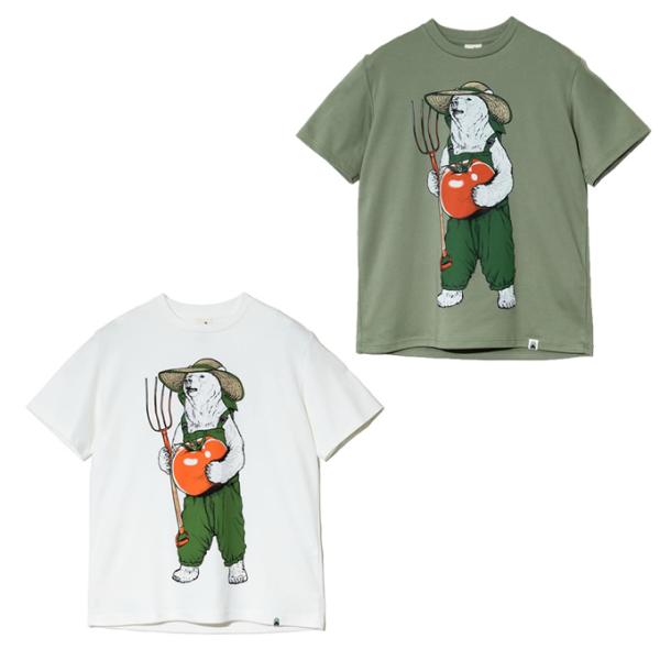 『でんき(電気)のせんい(繊維)で世界を変える』着るだけでテクノロジー体感ができ、地球にもやさしい素材「ピエクレックス」のクマTEE。デザインには使い古した後のピエクレックス素材を堆肥にして育てられるトマトを持った農作業するクマをプリント。...