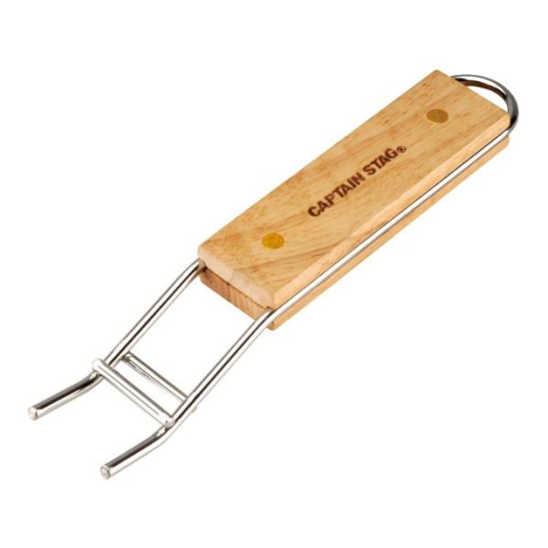 ラウンドグリルプレート用のフックハンドル。調理後のラウンドグリルプレートを卓上へ移動させるのに便利です。調理中のラウンドプレートのズレも防げます。バーベキューアミの交換用のフックとしても使えます。■製品サイズ(約)：幅33×全長185×高さ...