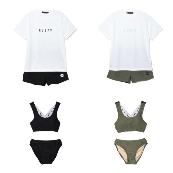 ■カラー：BLK、KHA■サイズ：130cm、140cm、150cm、160cm■素材：Tシャツ：ポリエステル100%水着本体：ポリエステル85%、ポリウレタン15%ジャガードゴム部分：ポリエステル100%パンツ本体：ポリエステル100%ジ...