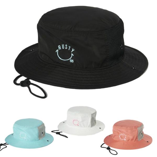 ニコチャン柄のキュートなサーフハット■カラー：TUR、BLK、WHT、PNK■サイズ：F ( 高さ/8cm、幅/16.5cm、頭周り/54cm )※製品によって仕上りサイズに多少の誤差がありますのでご了承下さい。検索ワード：帽子 ビーチハッ...