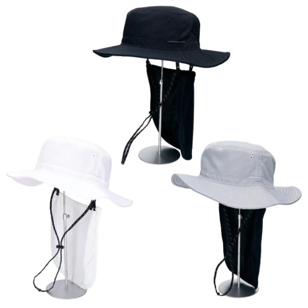 ライトメッシュ生地のアドベンチャーハット。つばの長さ約7cm。取り外し可能な日除け垂れとあご紐が付き、夏のアウトドアシーンにも被ることができます。■カラー：01BLACK、03GRAY、06WHITE■サイズ：58cm※製品によって仕上りサ...