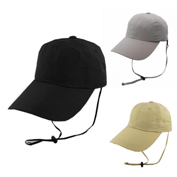 カジュアルな雰囲気で飽きのこないデザインのキャップ。シンプルスタイルはもちろん、色や柄を取り入れたスタイルにも馴染みやすく気軽に着用していただけます。取り外しのできるあご紐が付属しています。こなれた雰囲気でオシャレ感UPしながら、風飛び防止...