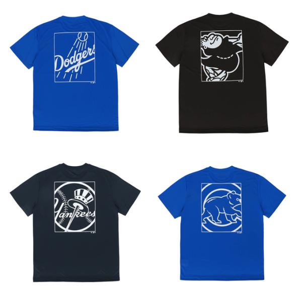 MLBのロゴがバッグ全面にプリントされたポリエステル100%の半袖ドライTシャツ。■カラー：BL-D、DKBR-P、BL-CB、NV-Y■サイズ：M、L、XL■素材：ポリエステル 100%■原産国：中国検索ワード：半袖Tシャツ 半袖シャツ ...