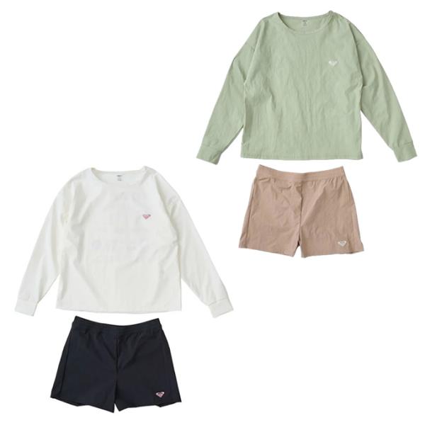 ■カラー：SAG、WHT■サイズ(cm)：130 ( 身丈/48、身幅/41、肩幅/44、袖丈/41ウエスト/58、ヒップ/78、股上/22.5、股下/6、着丈/27、すそ幅/26.5、もも周り/53 )140 ( 身丈/52.5、身幅/4...