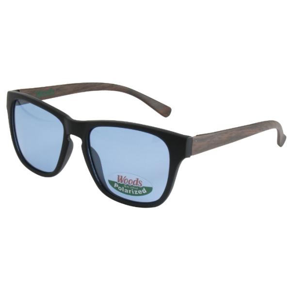 明るいカラーの、偏光機能レンズサングラス■カラー：F/Mat BLACKT/D.BROWN WOODL/BLUE pola■特長：・偏光度/78%・可視光線透過率/46%・紫外線カット率/99.9%検索ワード：グラサン ランニング ゴルフ ...