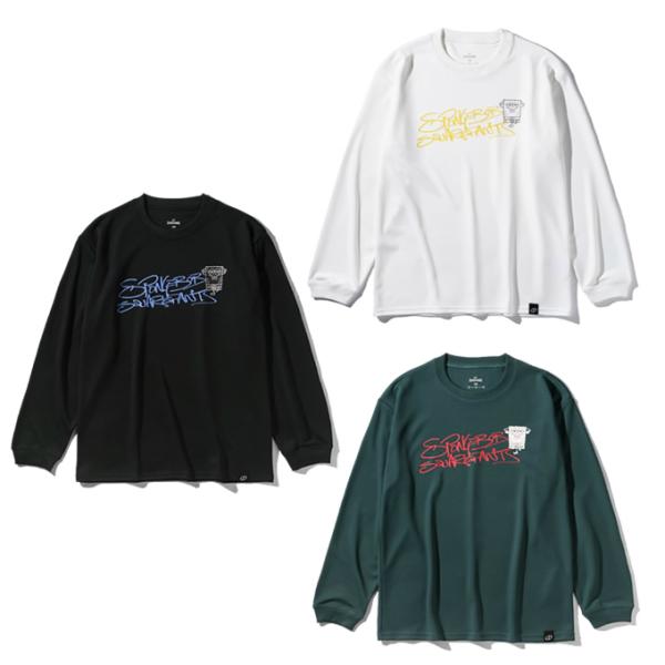 モノトーンのクールなスポンジ・ボブにワントーンのロゴがポイントのシンプルな長袖Ｔシャツ■カラー：ブラック、ホワイト、スパイク■サイズ(cm)：140 ( 身幅/84、着(身)丈/57、肩幅/39、袖丈/17 )150 ( 身幅/90、着(身...