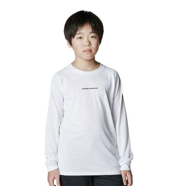 ウェアが変わるとパフォーマンスが変わる。優れた吸汗速乾性とストレッチ性を備えた、アンダーアーマーのパフォーマンスファブリック「UAテック」。■カラー：WHT(White(100))■サイズ(cm)：140(YM)(着丈/54.5、身幅/40...