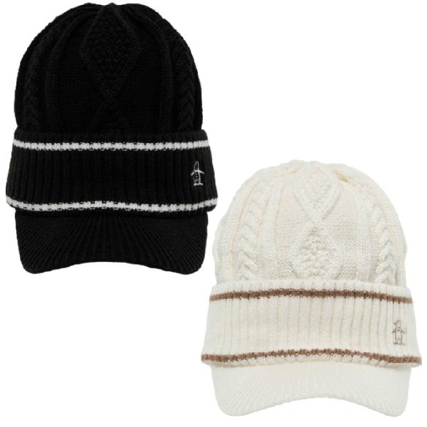ケーブル編みの庇付きニットキャップ。内側は柔らかなフリース素材なので、着用時にニット特有のチクチク感が軽減。膨らみのあるアクリル素材を使用。内側は柔らかなポリエステルフリースを使用。冬場のゴルフスタイルに合わせやすいつば付きニットキャップ。...