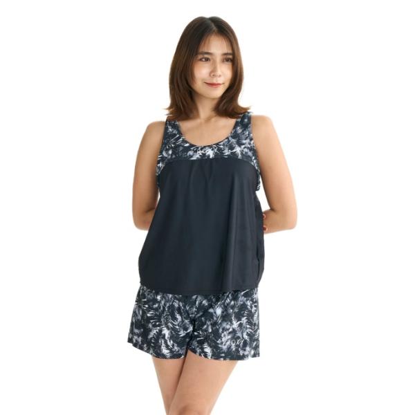 胸元に切り替えをあしらった、レイヤードデザインが特徴のセットアップスイムウェア。■カラー:BLK■サイズ:S、M、L■素材:ポリエステル82%、ポリウレタン18%■原産国:中国■特長:ピッタリと安心感のあるインナーに、ドレープのキレイなふん...