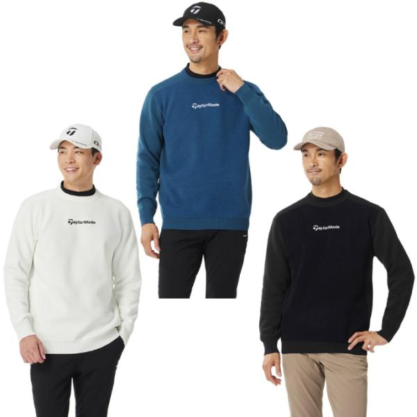 カジュアルな雰囲気のクルーネックセーターです。モール状の素材を裏表で配置することで表情を変えています。■カラー：ホワイト、ブラック、ダークブルー■サイズ(実寸)：M ( 着丈/65cm、肩幅/48cm、袖丈/59cm、裄丈/85cm )L ...