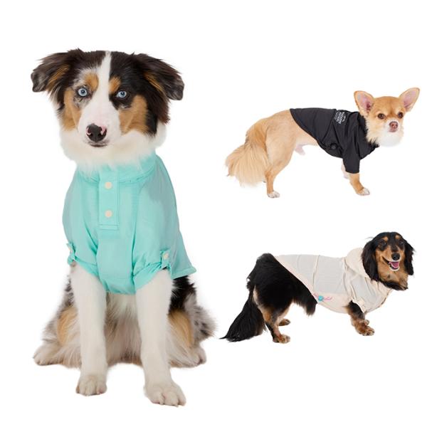 薄手で超軽量なのに風をしっかりブロックして愛犬の体温を逃さずキープ急な小雨でもはじく撥水素材＆手のひらに収まる便利なパッカブルアウター。■カラー：IVORY、MINT、BLACK■サイズ(実寸サイズ)：M、LM(着丈/26cm、胸囲/44c...