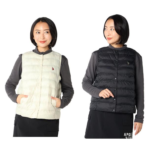 ■カラー：アイボリー、ブラック■サイズ：M、L、LL■着用サイズ：M(身長/160cm、スリーサイズ/B83・W59・H87)■素材：表地　ナイロン100%裏地　ナイロン100%中わた　ポリエステル100%■原産国：中国検索ワード：チョッキ