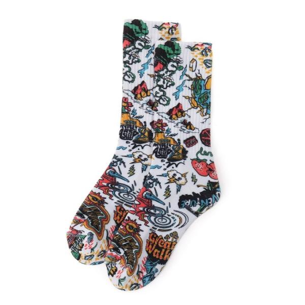 3Dプリントによる多彩な柄表現が魅力の総柄ソックス■カラー：WALKS■サイズ：S（22-24）、M（25-27）■素材：Polyester 100％■原産国：中国■仕様：・ミディアム丈・3Dプリントを用いた総柄デザイン・360°柄デザイン...