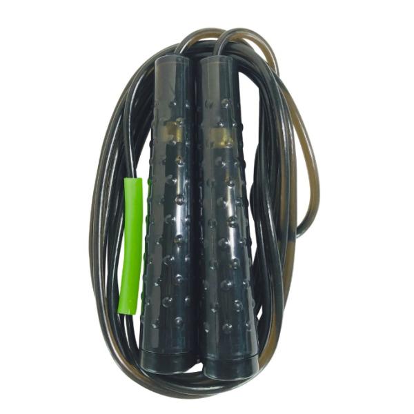 グリップに内蔵されたおもりが決め手！持ちやすさと柔らかさを追求したグリップです。■カラー：BK ( ブラック )■サイズ：横幅/10.5cm、高さ/22cm、奥行/2.5cmロープの長さ/約2.4ｍ※製品によって仕上りサイズに多少の誤差があ...