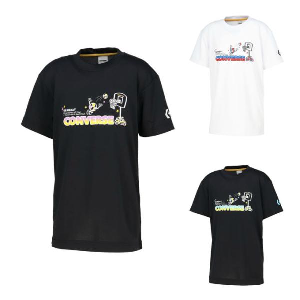 ポップなバスケットボールのグラフィックのジュニアTシャツ。柔らかな肌触りに吸汗速乾を兼ね揃えたスポーツ向けアイテム。■カラー：1911BKWH1100WH1924BKTQ■サイズ：140 ( 身幅/40cm、着 ( 身 ) 丈/58cm、肩...