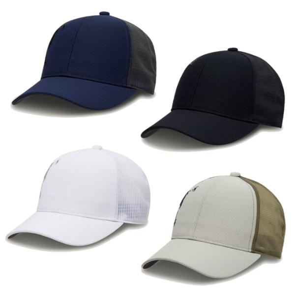 通気性に優れ、肌面に凹凸感のある吸汗速乾メッシュ素材を採用したキャップは、蒸れやベタ付きによる不快感を軽減し、快適な着用感を提供します。サイドとバックには格子状のメッシュを使用し、盛夏でも涼しく快適に着用できます。サイドに大きく施されたSK...