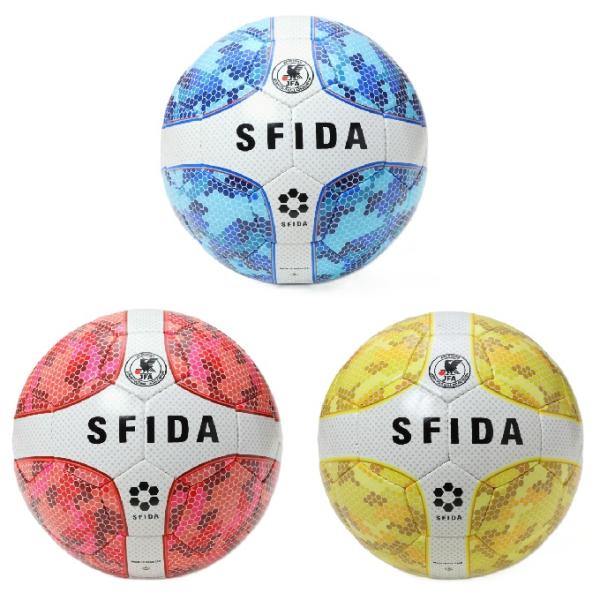 JFA検定球。耐久性、真球性、蹴り心地、全てにおいてバランスの取れた手縫いボール。■カラー：BLU、RED、YEL■サイズ：フットサル4号■素材：合成皮革■原産国：パキスタン検索ワード：4号球 中学校 高校 一般 大人 フットサル ボール ...