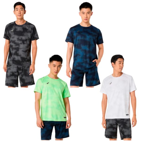 吸汗速乾性に優れたポリエステルニット素材のグラフィックTシャツ■カラー：001 ( パフォーマンスブラック )100 ( ブリリアントホワイト )300 ( イルミネートグリーン )400 ( ミッドナイト )■サイズ(cm)：M ( 着丈...