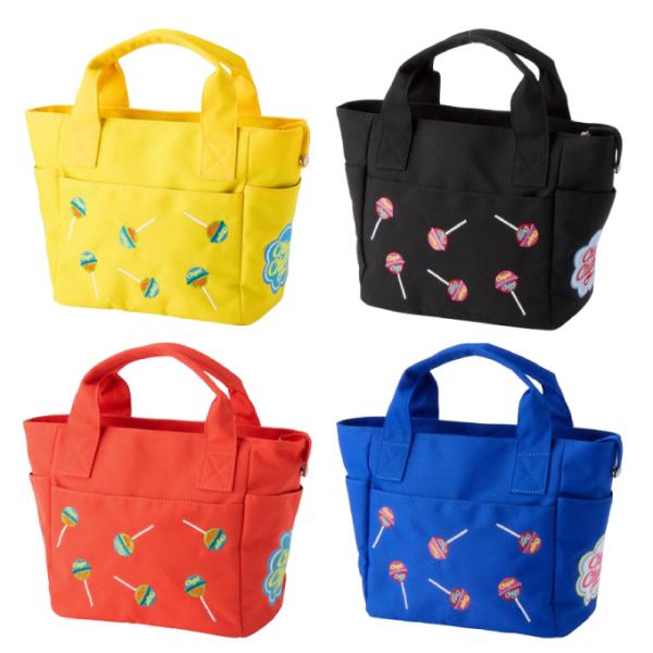 スペインで誕生したキャンディ、チュッパチャプス（chupa chups）とコラボレーションしたカートバックです。サイドに付いているスナップボタンは、カラス防止対策として、ファスナーの開閉を防止します。ポップでキュートなカラーリング展開で、ゴ...