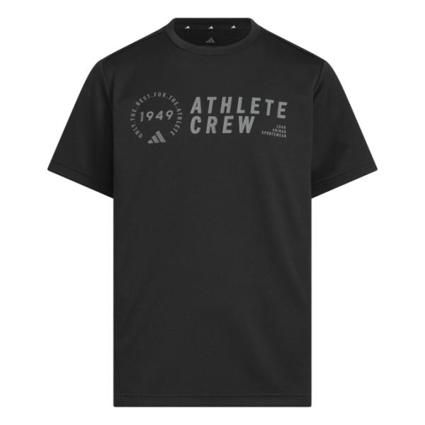 ■カラー：BK ( KU7480 ブラック )■サイズ：120、130、140、150、160■素材：ポリエステル100% ( ダブルニット )■特長：レギュラーフィット検索ワード：キッズ スポーツウェア 半そで ショートスリーブ