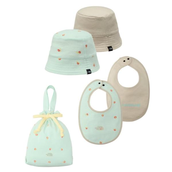 オーガニックコットンを採用した、リバーシブルハットとスタイのセット■カラー：WG(ウォブリングキュレーショ)■サイズ：BM■ハット適合サイズ（頭周り）：BF（45〜47cm）※製品によって仕上りサイズに多少の誤差がありますのでご了承下さいま...