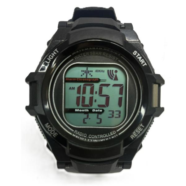 ストップウォッチ機能付きでスポーツ等にも使えます！■カラー：BK■サイズ：横幅/4.38cm×高さ/25.7cm■重量：0.51g■素材：ABS/ウレタン■機能：・電波・ストップウォッチ・ELライト・アラーム・チャイム・タイマー・カレンダー...