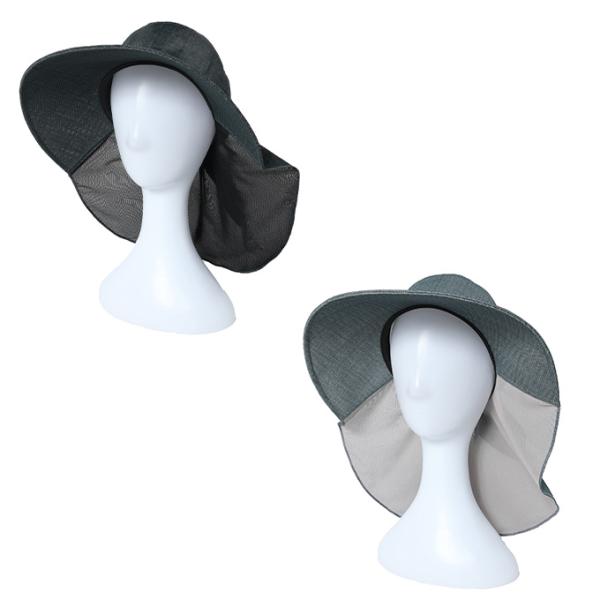 ムレにくく風がぬける帽子■カラー：01BLACK、71NAVY■サイズ：56cm-58cm■素材：本体/ポリエステル100%リボン/綿71%、レーヨン29%■原産国：タイ■特徴：UV90%以上カット吸水速乾洗濯機で洗える抗菌防臭加工検索ワー...