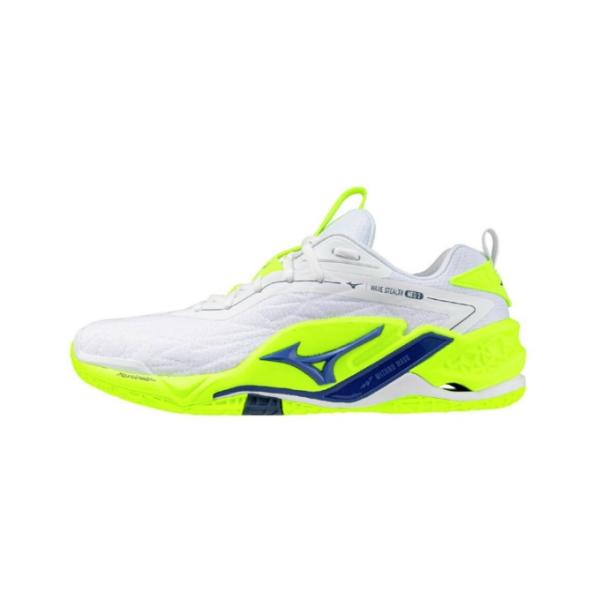 ゲームを支配せよ！柔らかく反発性が高い素材 MIZUNO ENERZYを採用したステルスシリーズのトップモデル。安定性とクッション性を両立し、力強いプレーをサポート。■カラー：WH/BL ( 39 ホワイト×ブルー )■サイズ：25.0cm...