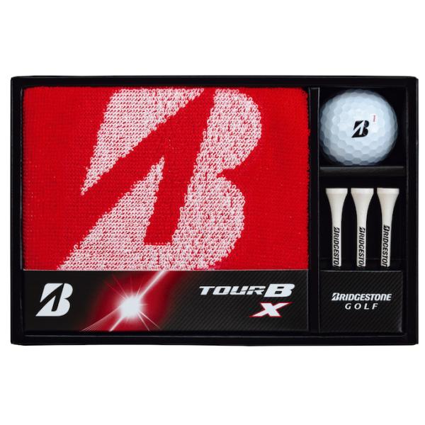 コンペ賞品に使えるボールギフト■サイズ：縦13×横20×高さ4.5cm■素材：・TOUR B Xホワイト×1・ハンドタオル（綿100%、縦約36×横約34cm）×1・ウッドティー（天然木、約60mm）×3■原産国：ボール / 日本ハンドタオ...