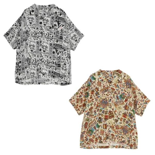 CHUMSの夏の定番、CHUMS×アロハがモチーフの開襟シャツ■カラー：Circus、Onomatope■サイズ：M/O(着丈/72cm、肩幅/52cm、身幅/63.5cm、裄丈/49cm、袖丈/23cm)L/O(着丈/74cm、肩幅/54...