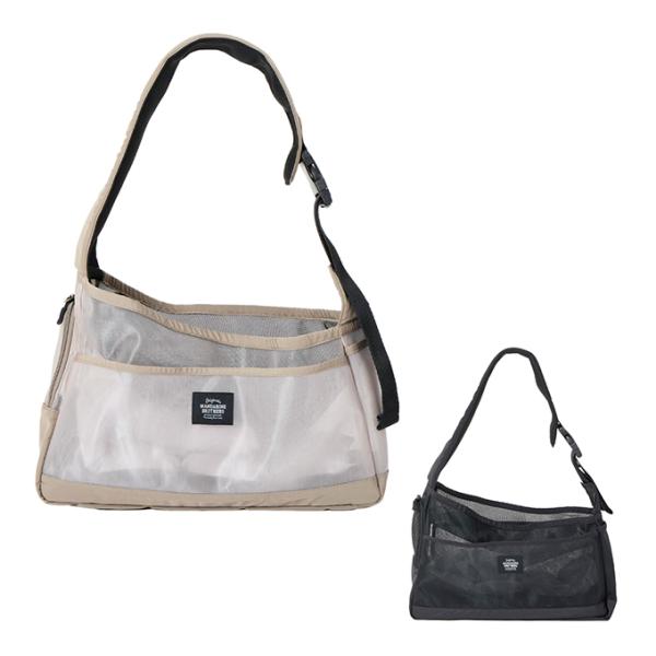昨年あっという間に完売となったメッシュショルダーバッグが2カラー2サイズで再登場■カラー：BEIGE、BLACK■サイズ(実寸サイズ)：L外寸(巾/約46cm×奥行/約17cm×高さ/約31cm)ショルダーストラップ長さ/60〜110cm(...