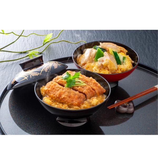 電子レンジで温めるだけで、人気割烹の味が手軽に楽しめます。出汁の香りがたまらない、優しい味わいのかつとじと親子煮のセットです。丼の具として、食卓を飾るもう一品として、お好みでお楽しみいただけます。■容量：かつとじ・親子煮各150g×各3(計...
