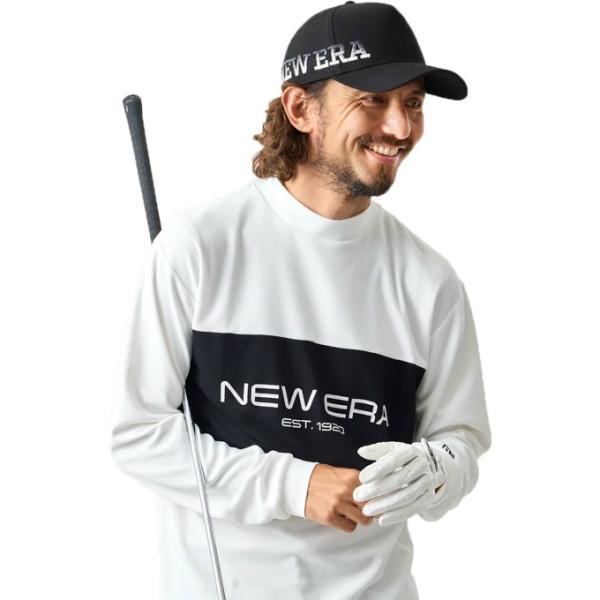 身頃中心の大胆な配色切り替えが特徴のモックネックTシャツ。 ハニカム構造により、ストレッチ性と軽量感を両立したファブリック。 吸水速乾、抗菌機能を備える。■カラー：ホワイト/ブラック■サイズ：M(着丈71cm、身幅51.5cm、肩幅46cm...