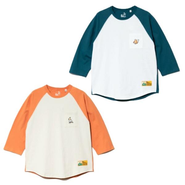 米綿（USA COTTON）を使用した8分袖のラグランベースボールTシャツ。重ね着やインナーとしても使いやすいシンプルなシルエットで、背面が袖とカラーマッチの絶妙な袖丈が特徴です。胸ポケットにはボディカラーごとに異なるワンポイント刺繍を配置...